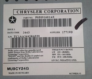 Chrysler Radio Code Generator - Car Radio Code Calculator