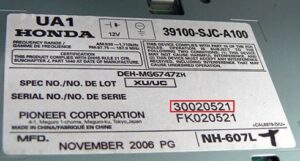Free Honda Radio Code By Calculator - Car Radio Code Calculator
